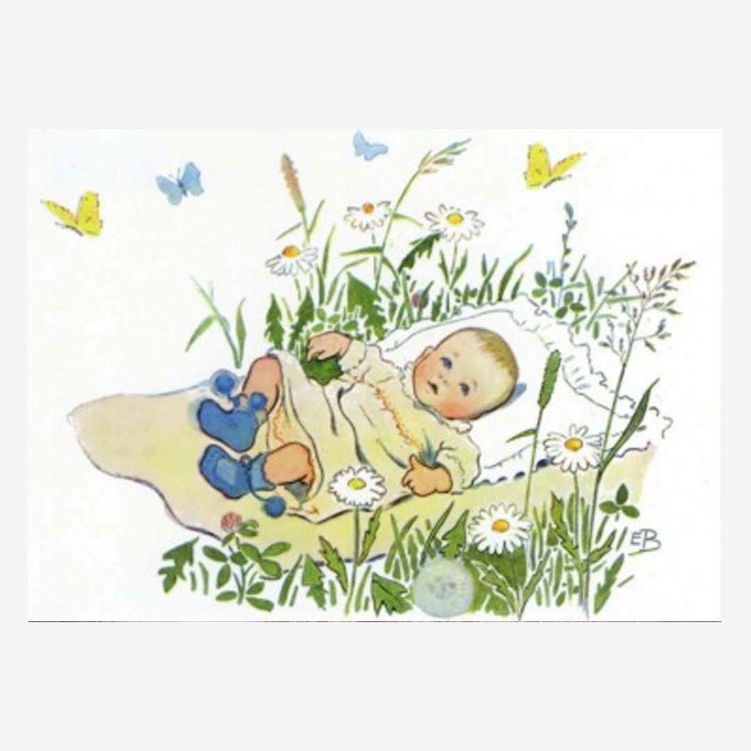 Postkarte „Baby“ von Elsa Beskow | Lila Lämmchen Onlineshop