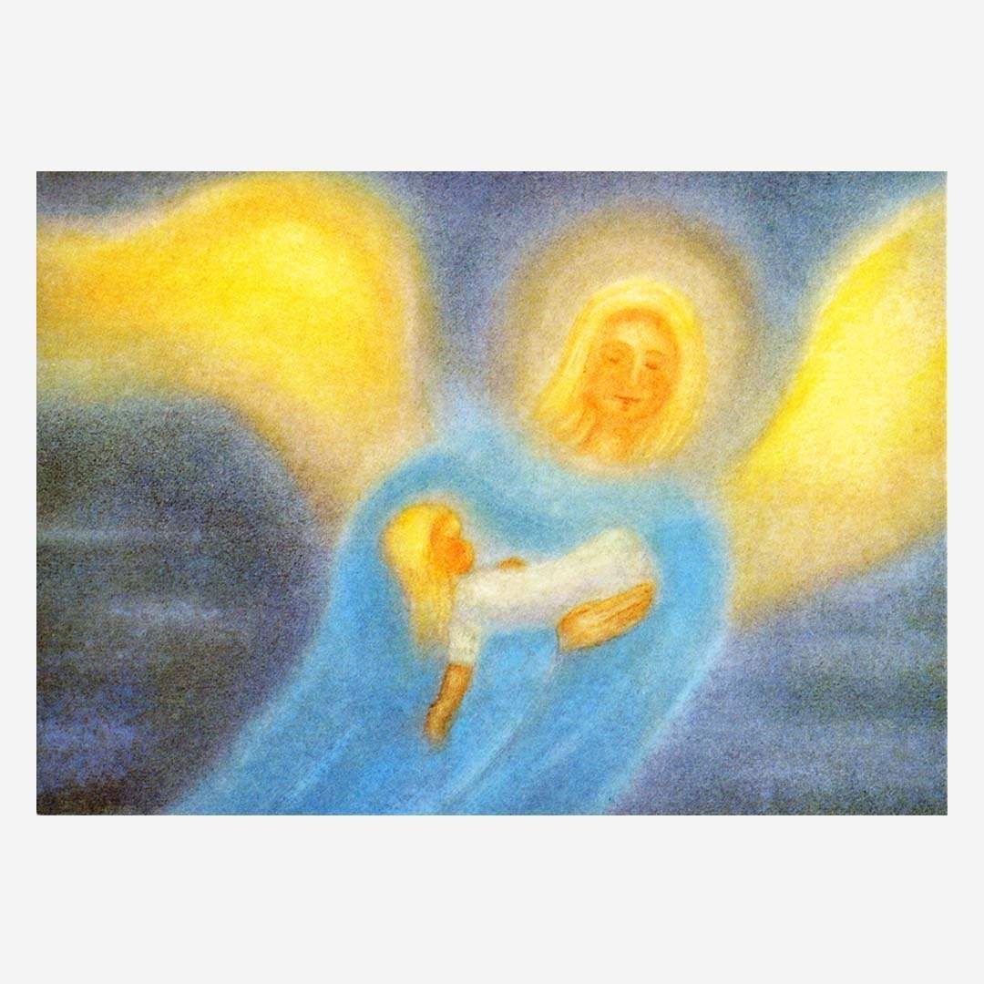 Postkarte „Schutzengel mit Kind“ von Ruth Elsässer | Lila Lämmchen ...