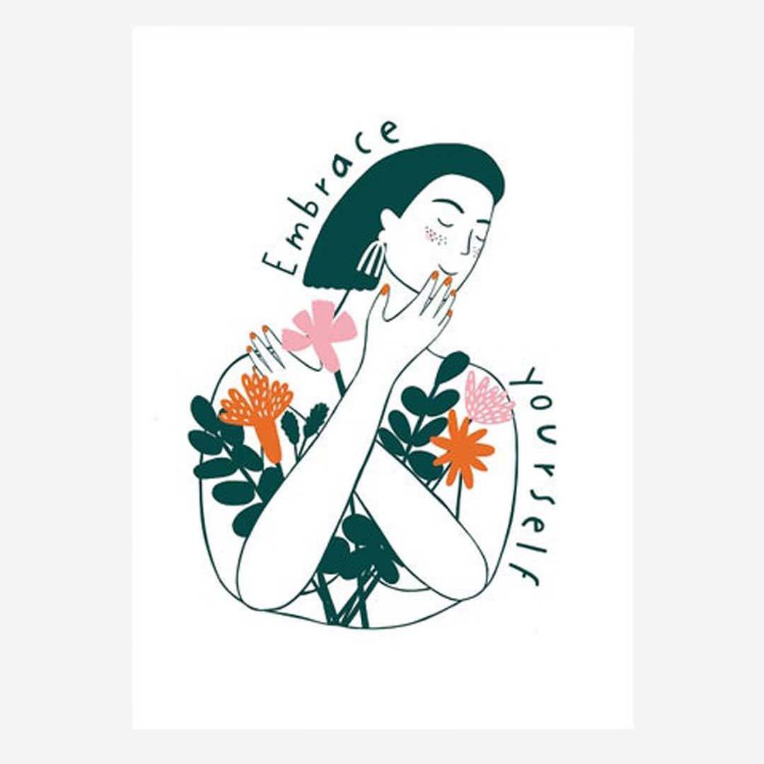 Postkarte „Embrace Yourself" von Christina Jachow | Lila Lämmchen ...