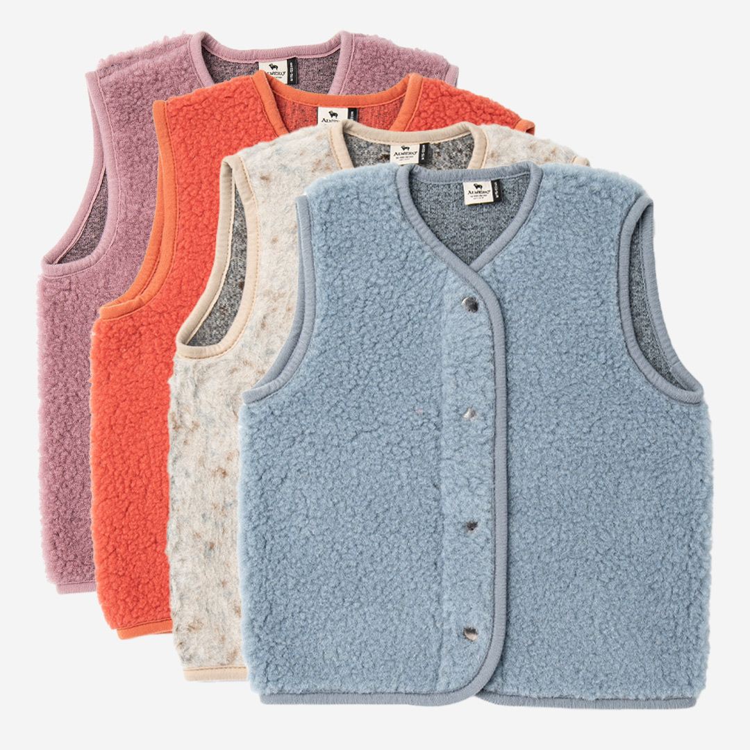 Erwachsenen Weste ALPEN aus Wolle von Alwero | Lila Lämmchen Onlineshop