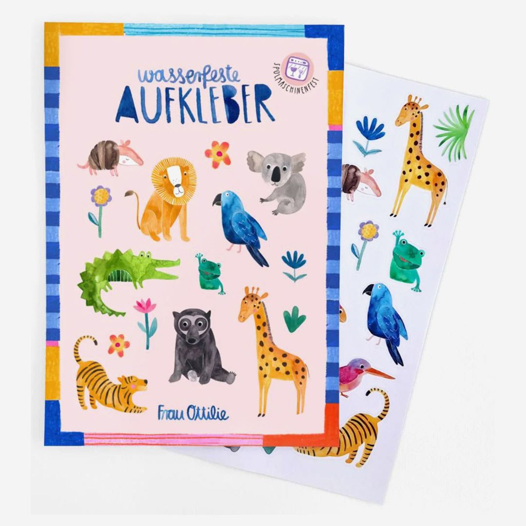 Spülmaschinenfeste Sticker Wilde Tiere von Frau Ottilie | Lila Lämmchen ...